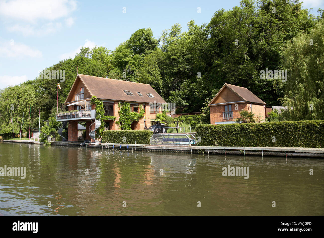 Grand beautiful luxury expensive riverside residential house or home ...