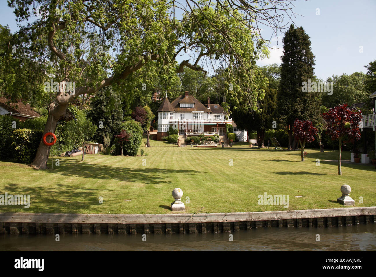 Grand beautiful luxury expensive riverside residential house or home ...