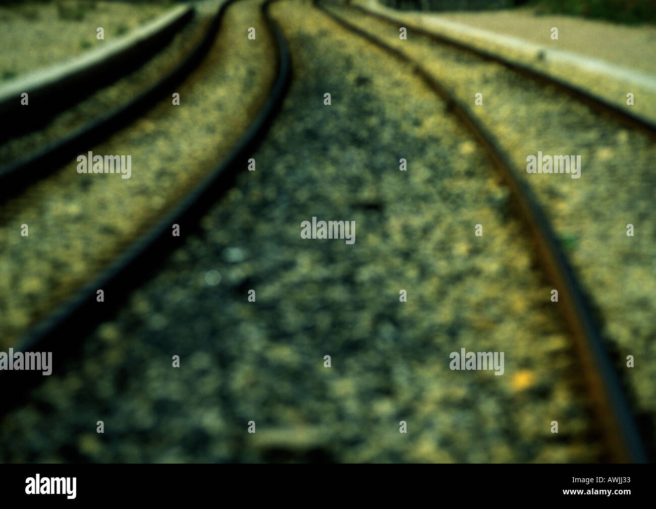 Train tracks, defocused Stock Photo - Alamy