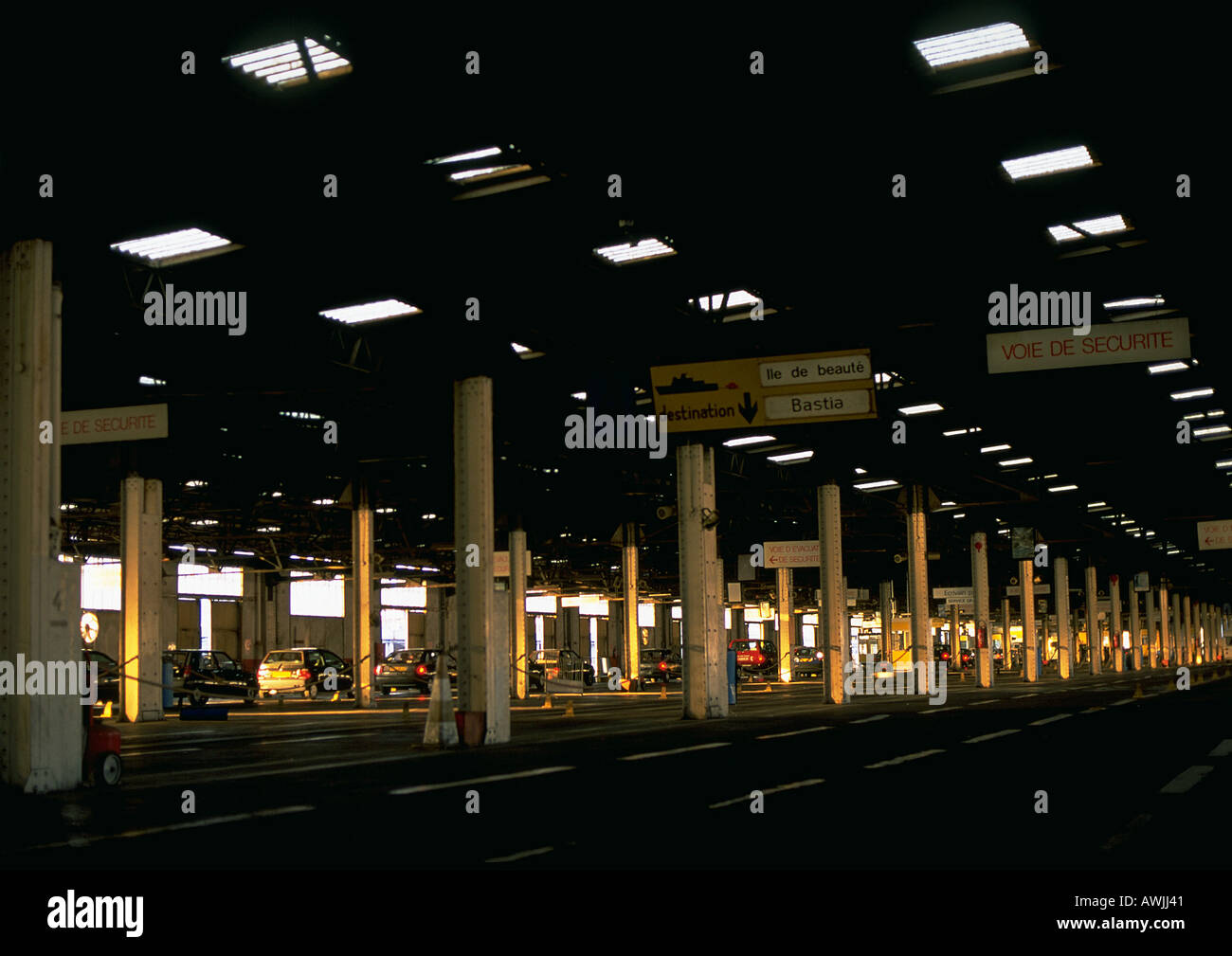 Traffic lined up in harbor station, France Stock Photo - Alamy