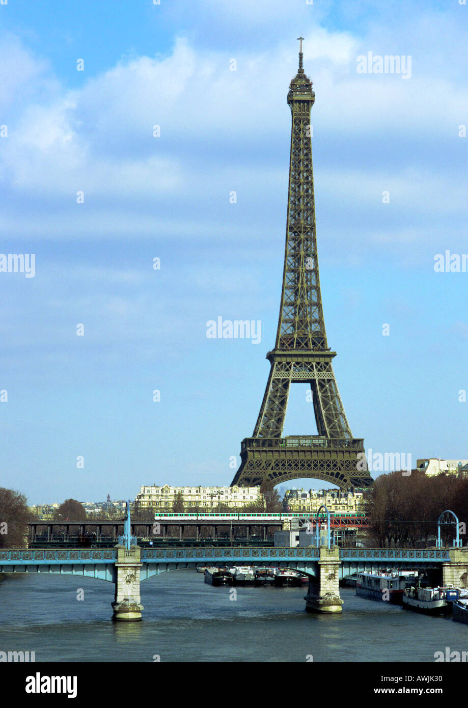 France, Paris, Eiffel Tower and River Seine Stock Photo - Alamy