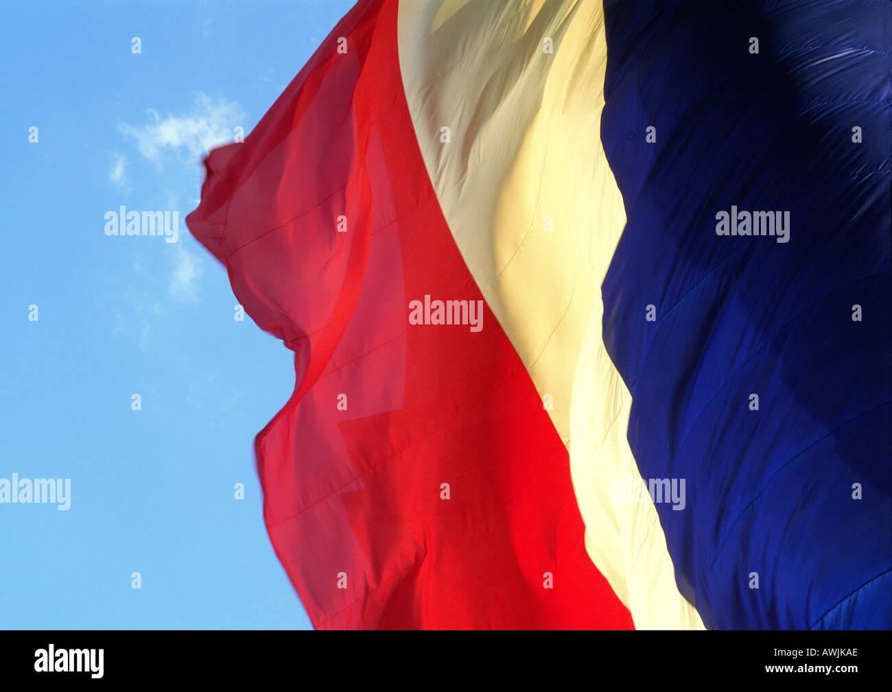 French flag blowing in winde, close-up Stock Photo - Alamy