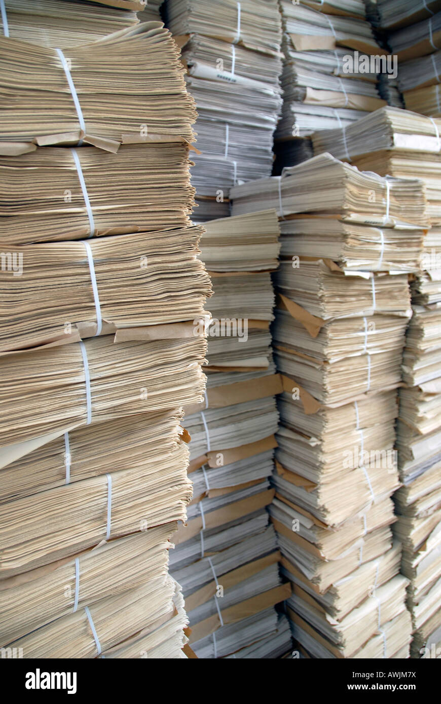 Piles of paper in stock Stock Photo - Alamy
