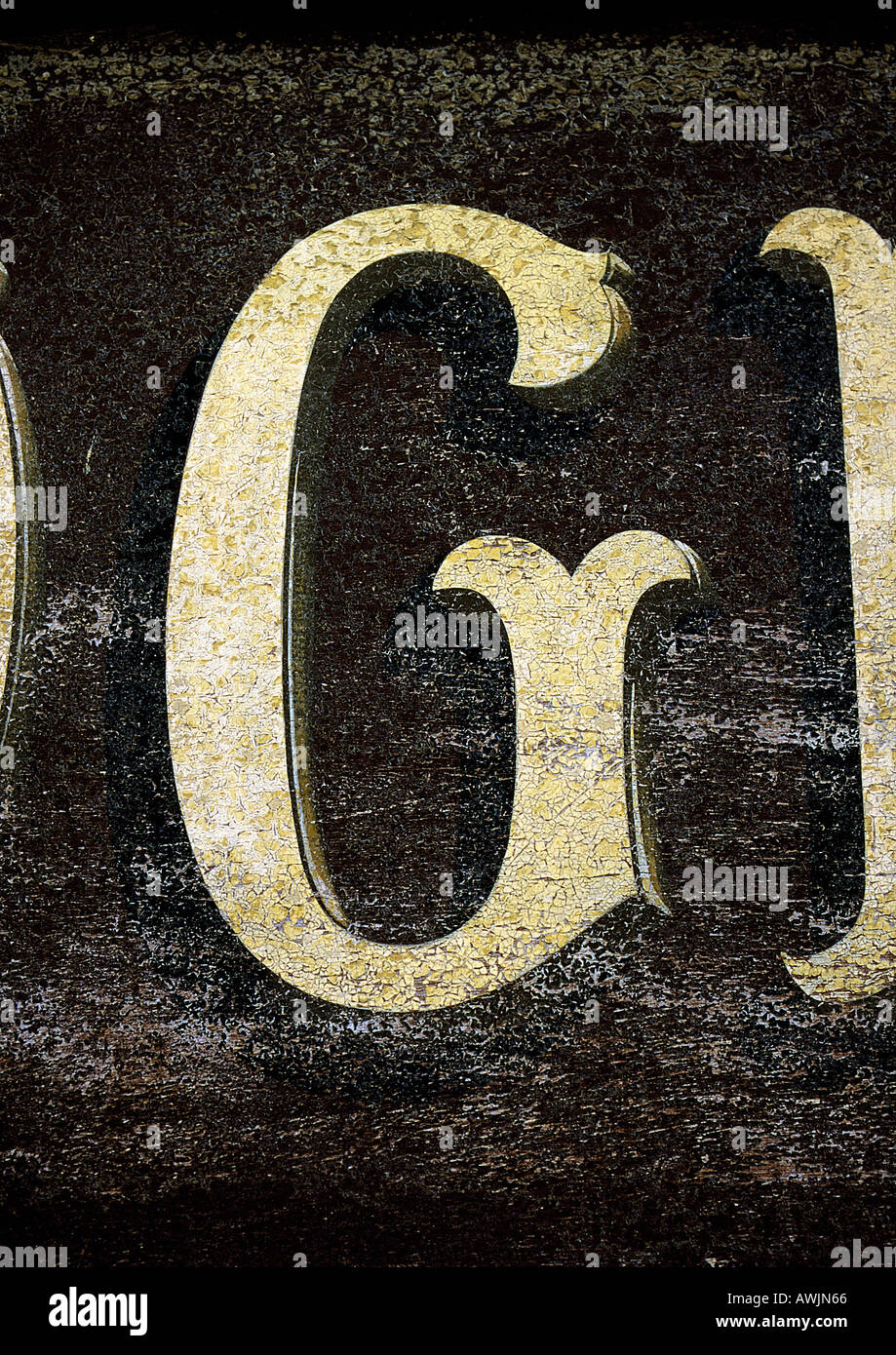G, text, painted Stock Photo - Alamy