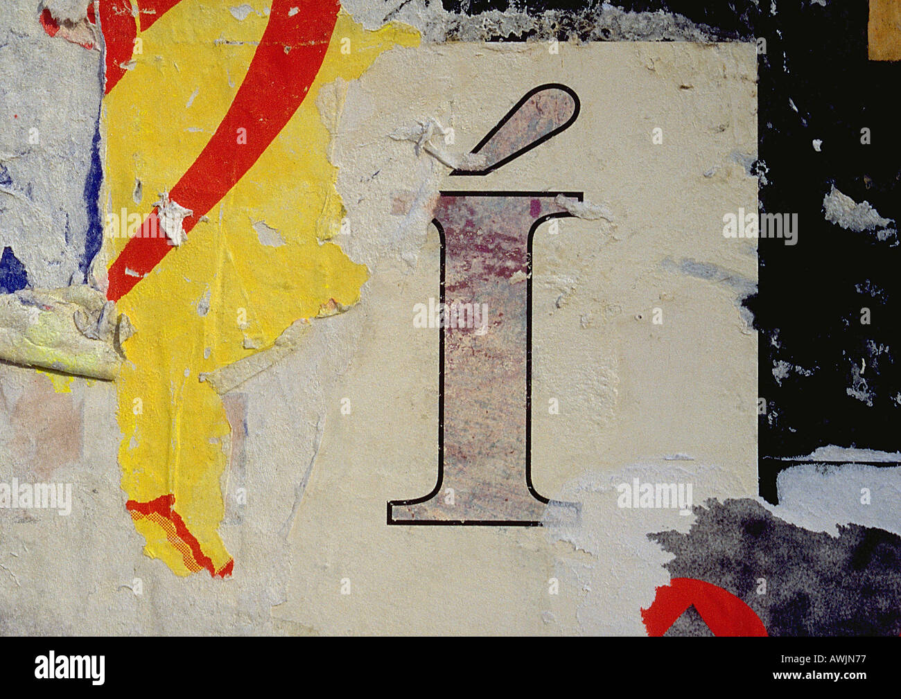 I, text, painted Stock Photo - Alamy
