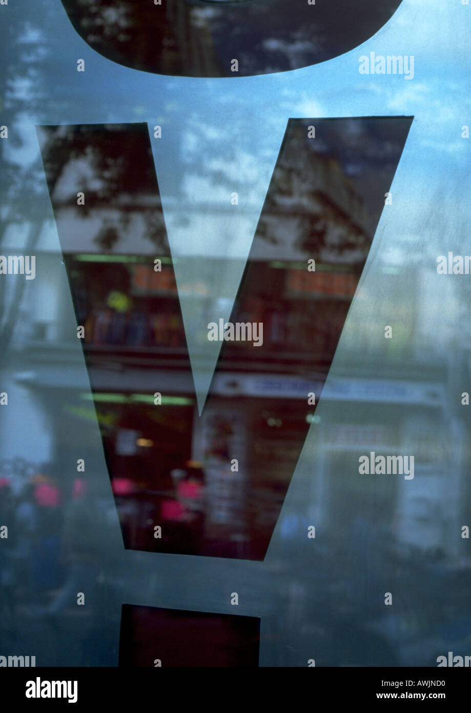 V, text, painted Stock Photo - Alamy