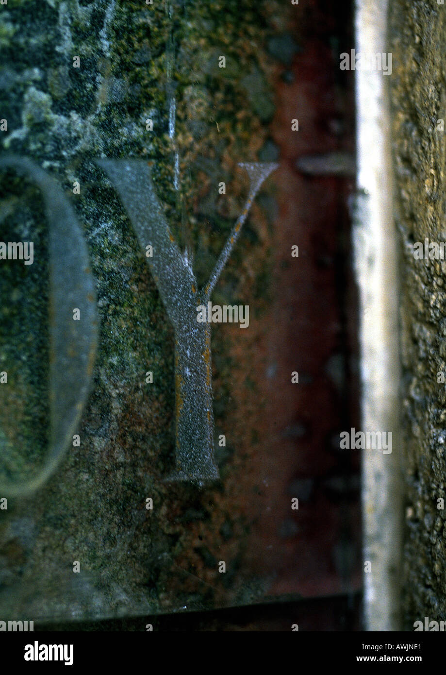 Y, text, etched Stock Photo - Alamy