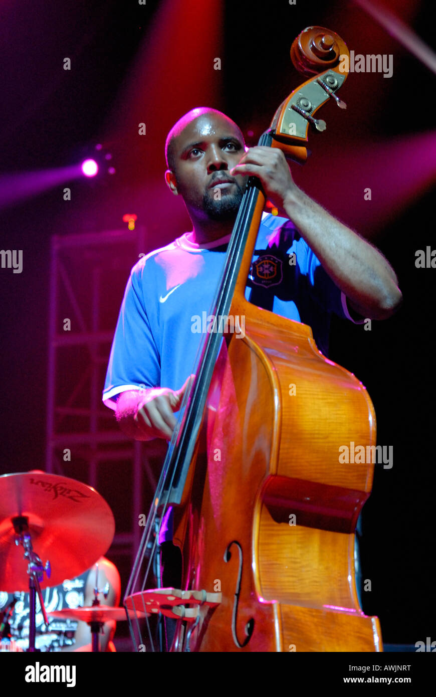 Darren Taylor on bass with Courtney Pine at The Opera House in ...