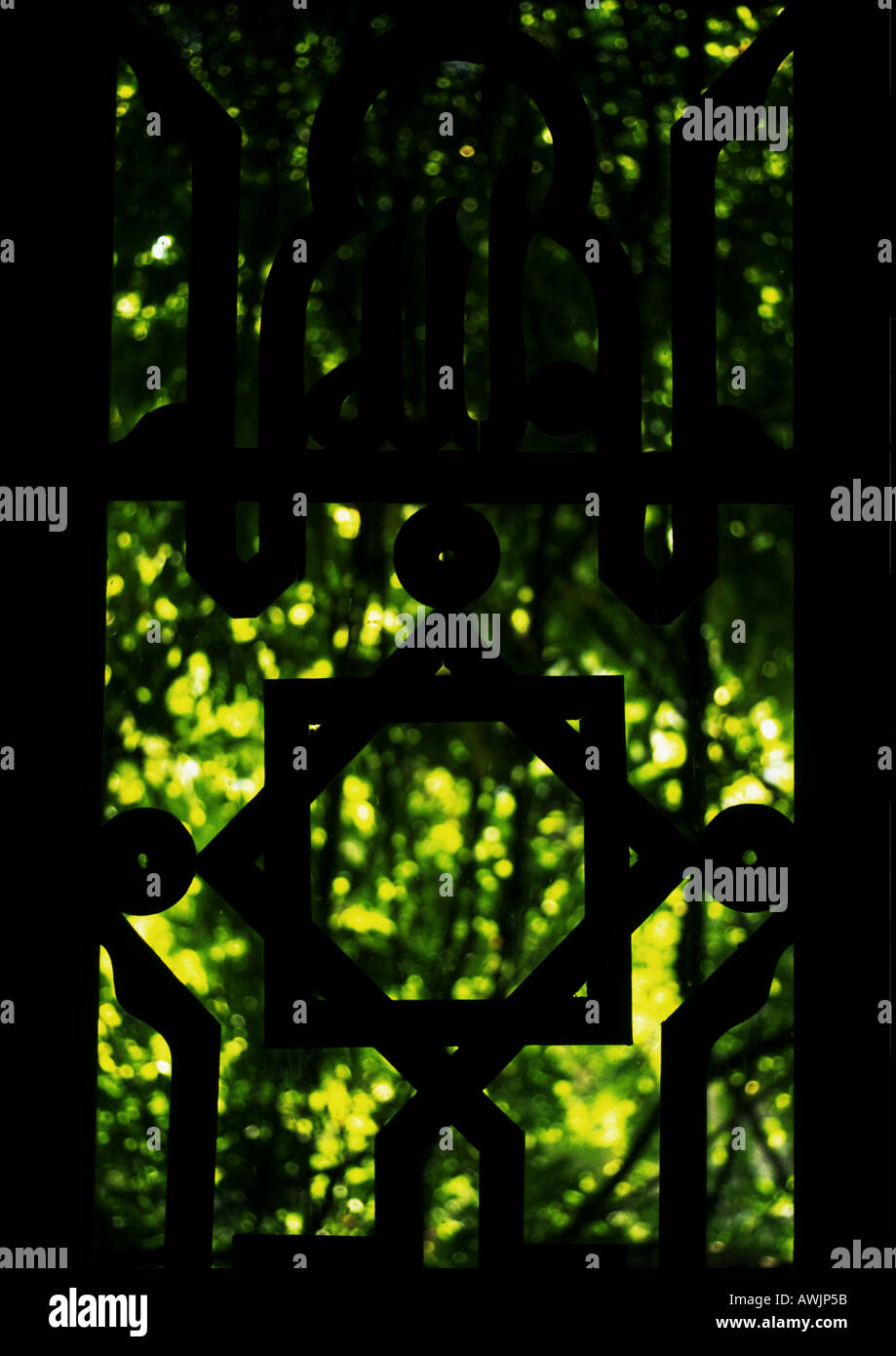 Wrought iron window Stock Photo - Alamy