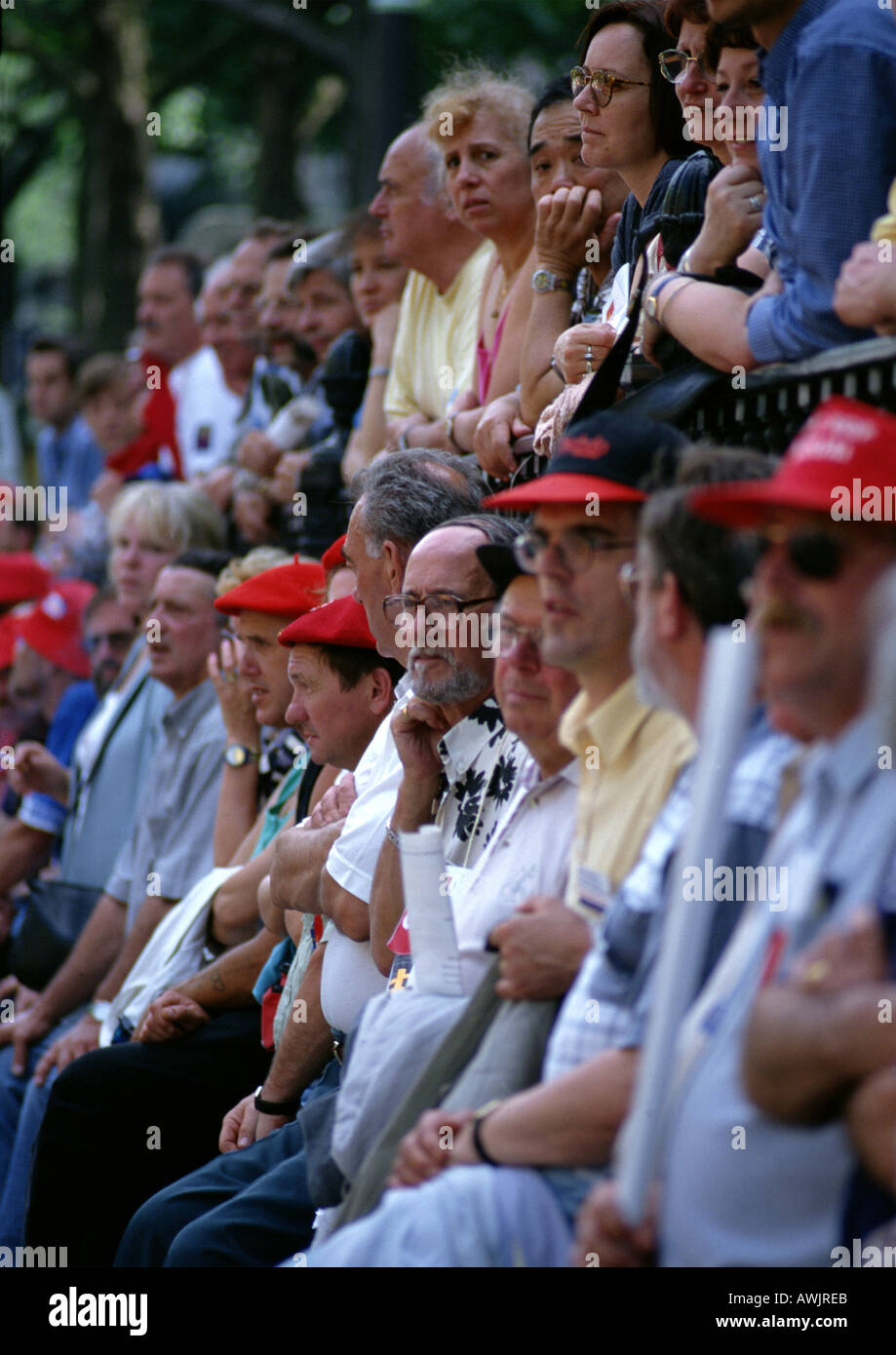 Crowd sitting in stadium Stock Photo - Alamy