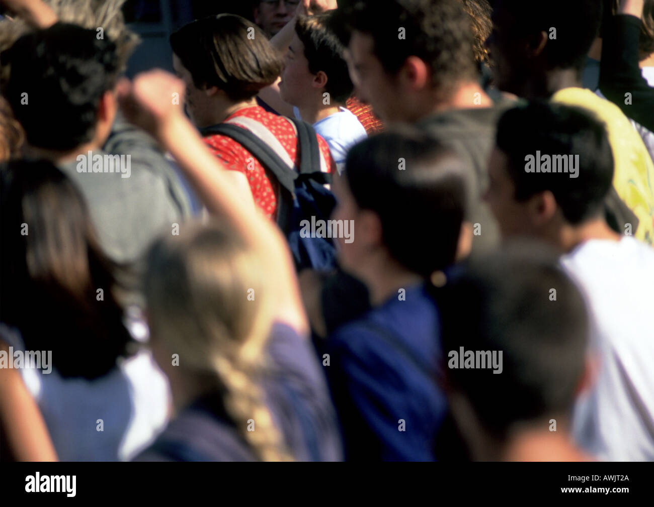 Crowd, rear view, blurred Stock Photo - Alamy