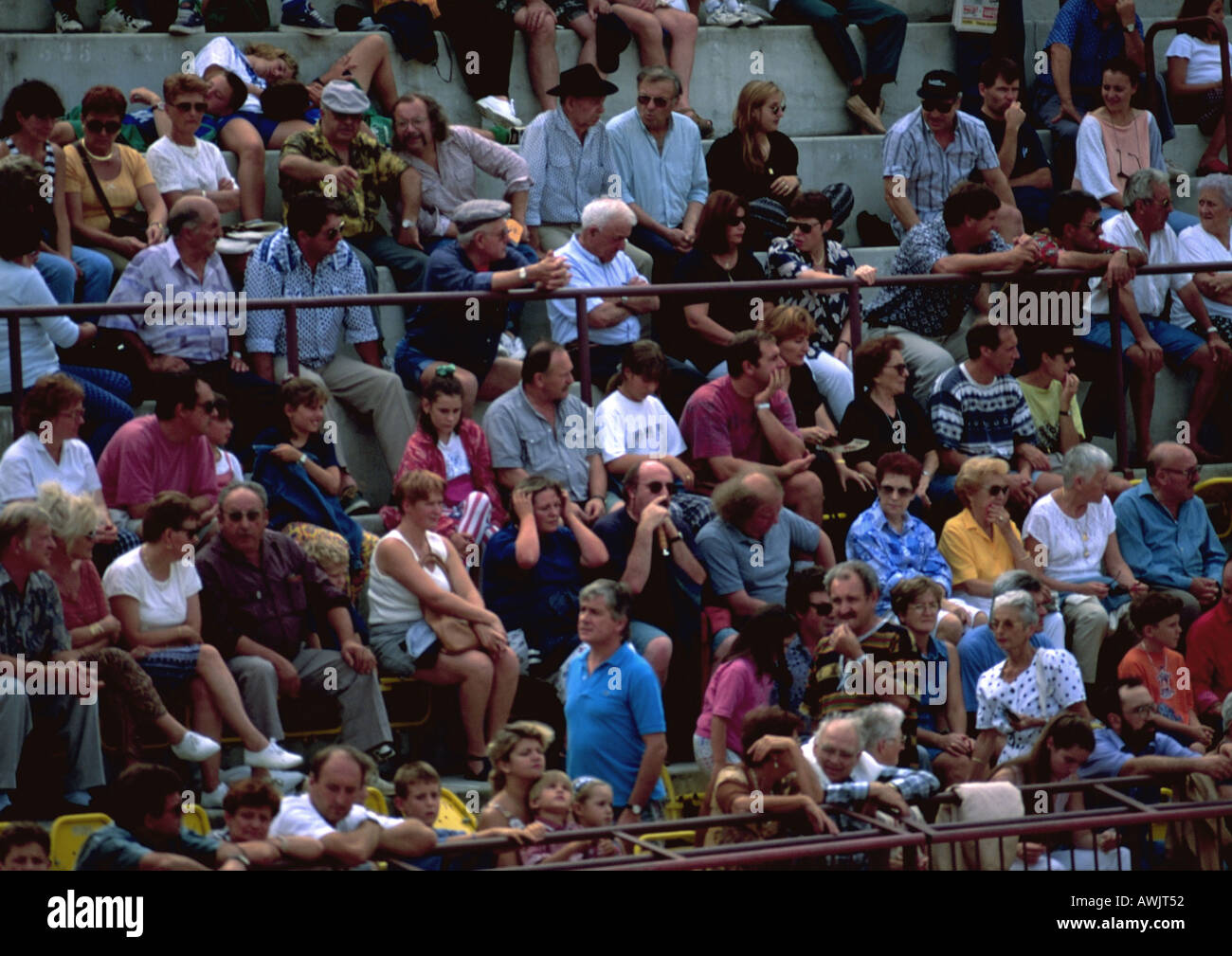 Crowd sitting in stands Stock Photo - Alamy