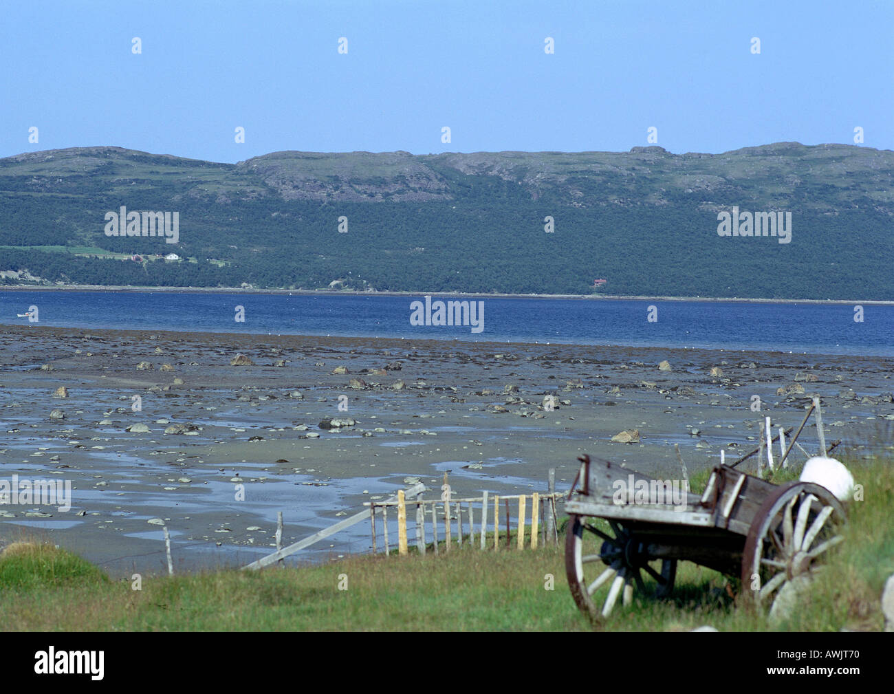 Norway, sea at low tide and mountains Stock Photo - Alamy
