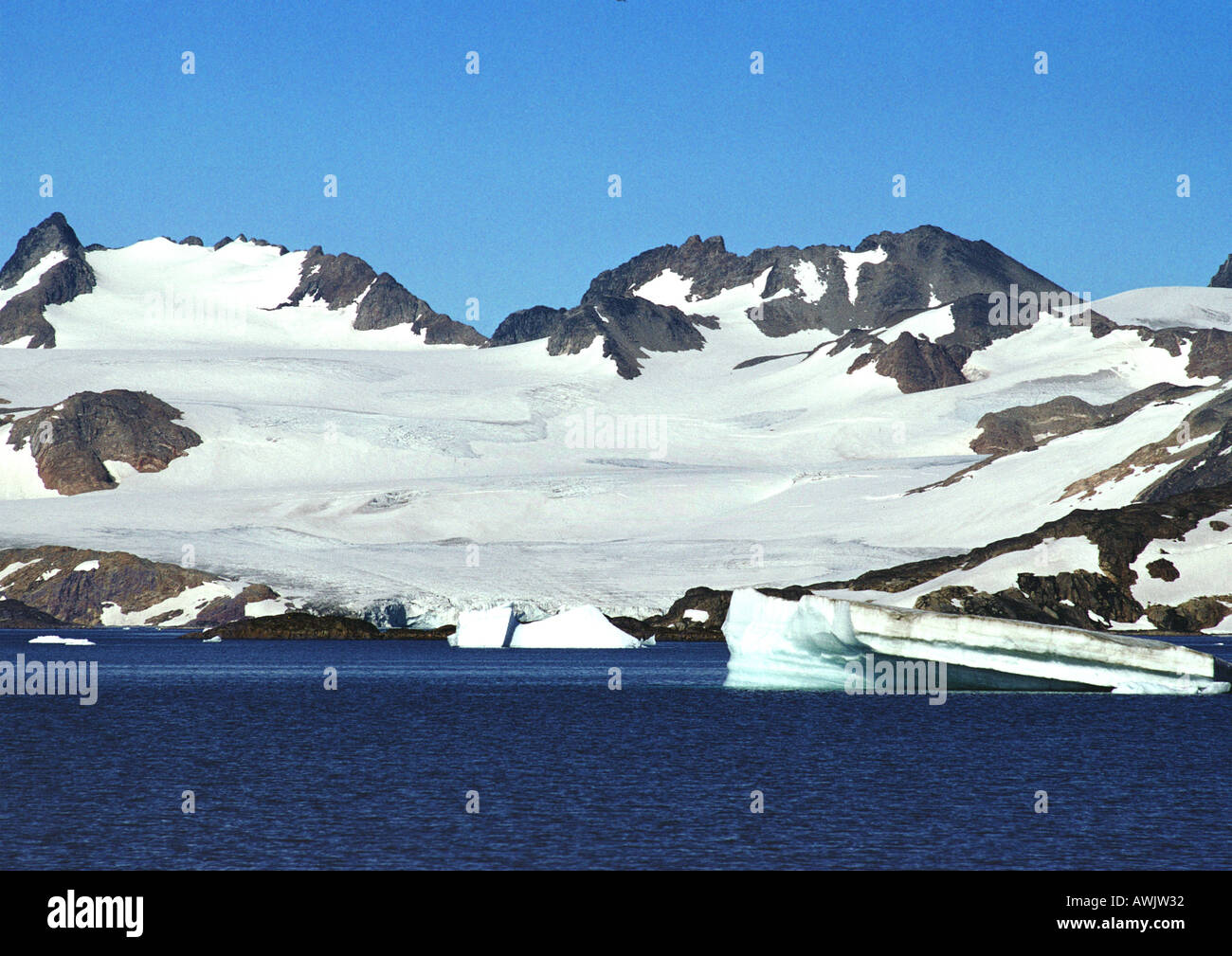 Greenland, snowy coast Stock Photo - Alamy