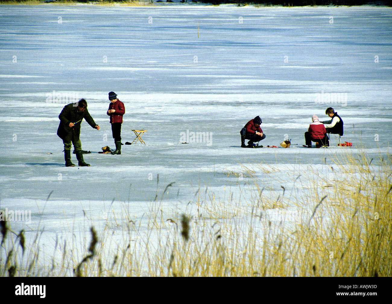 Group of adults on frozen lake hi-res stock photography and images - Alamy