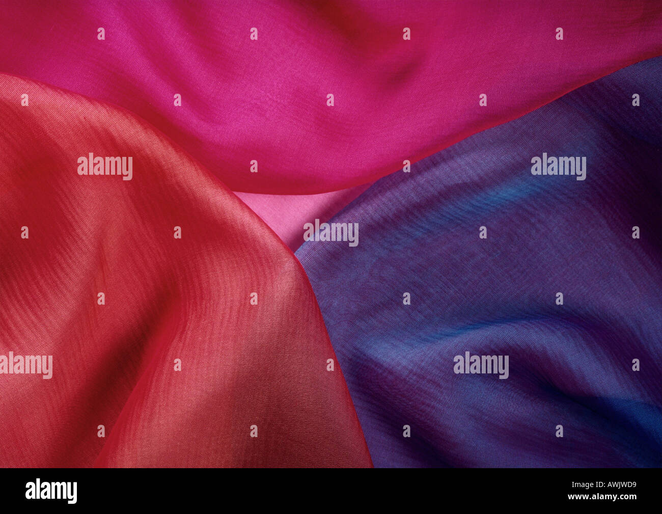 Fabrics of three colors, close-up Stock Photo - Alamy