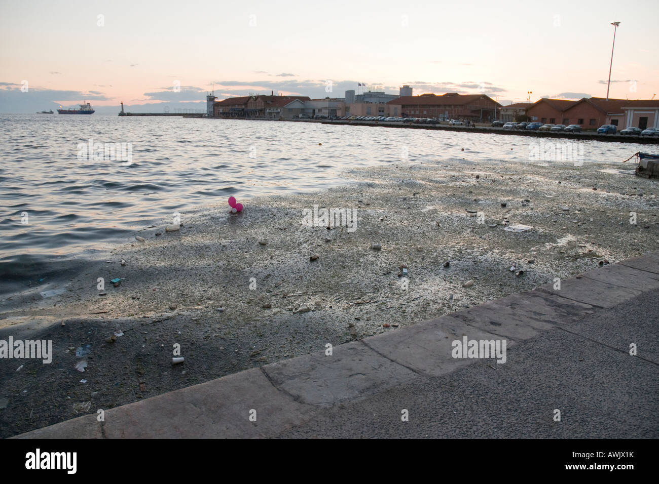 Pollution of Thermaikos Golf, massive sea pollution Stock Photo - Alamy