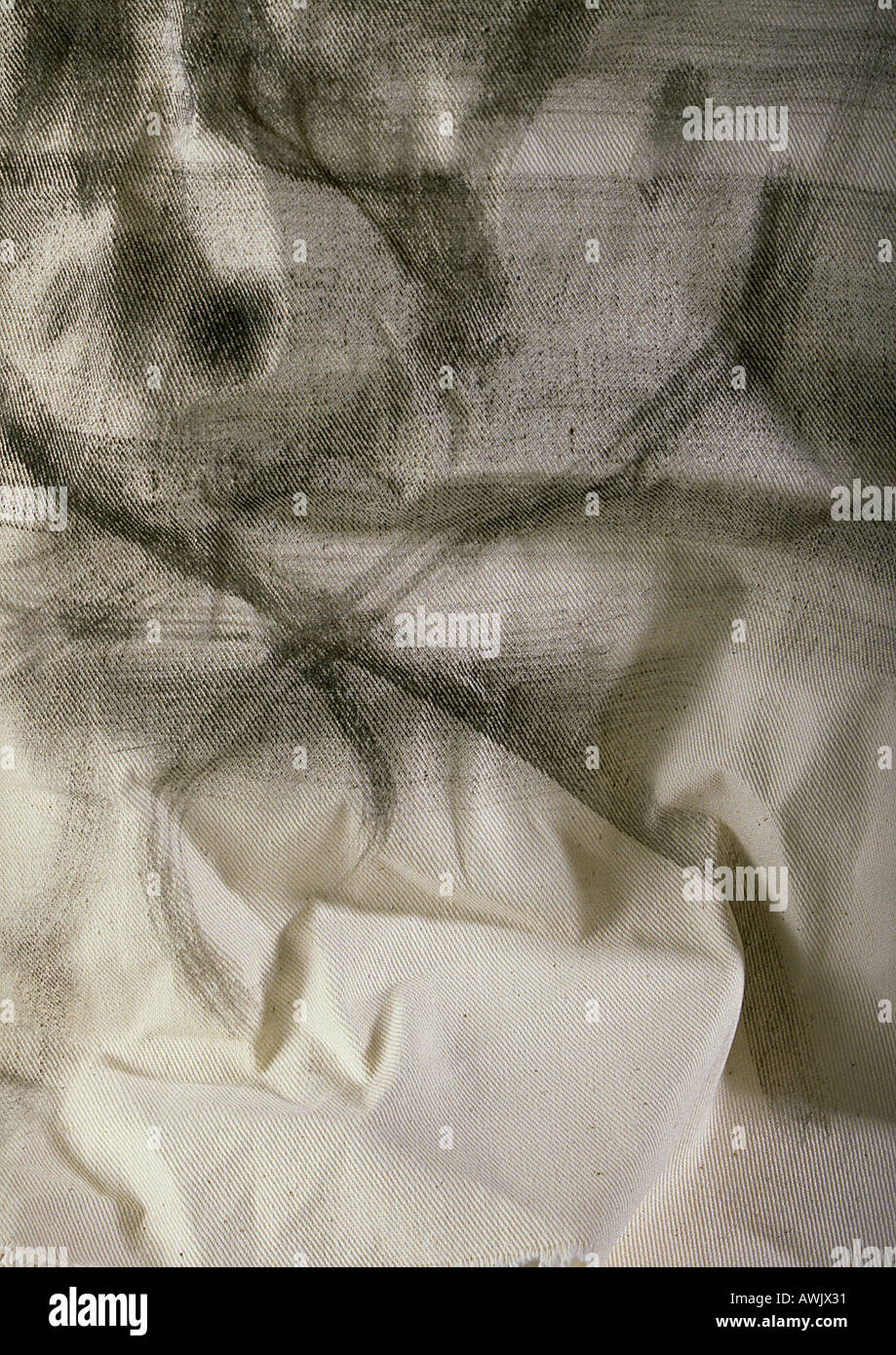Wrinkled canvas with charcoal lines Stock Photo - Alamy
