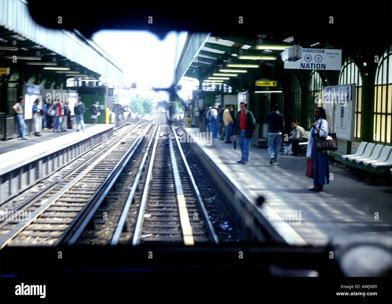 People on train platform Stock Photo - Alamy