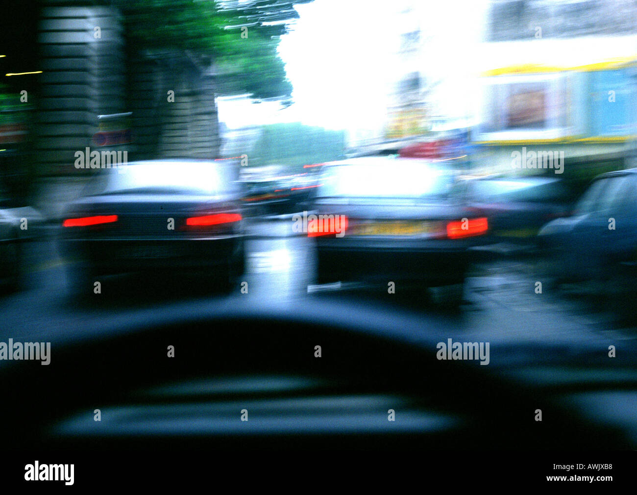 Traffic, view from inside car Stock Photo - Alamy