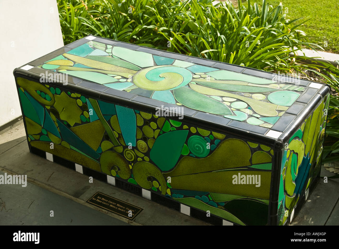 Tile Bench Bloch Cancer Survivors Park, San Diego, California, USA ...