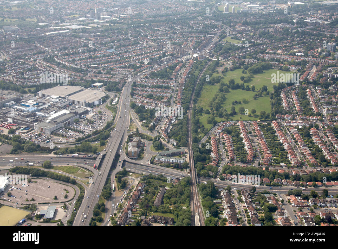 High level oblique aerial view north west of Brent Cross Brent Cross ...
