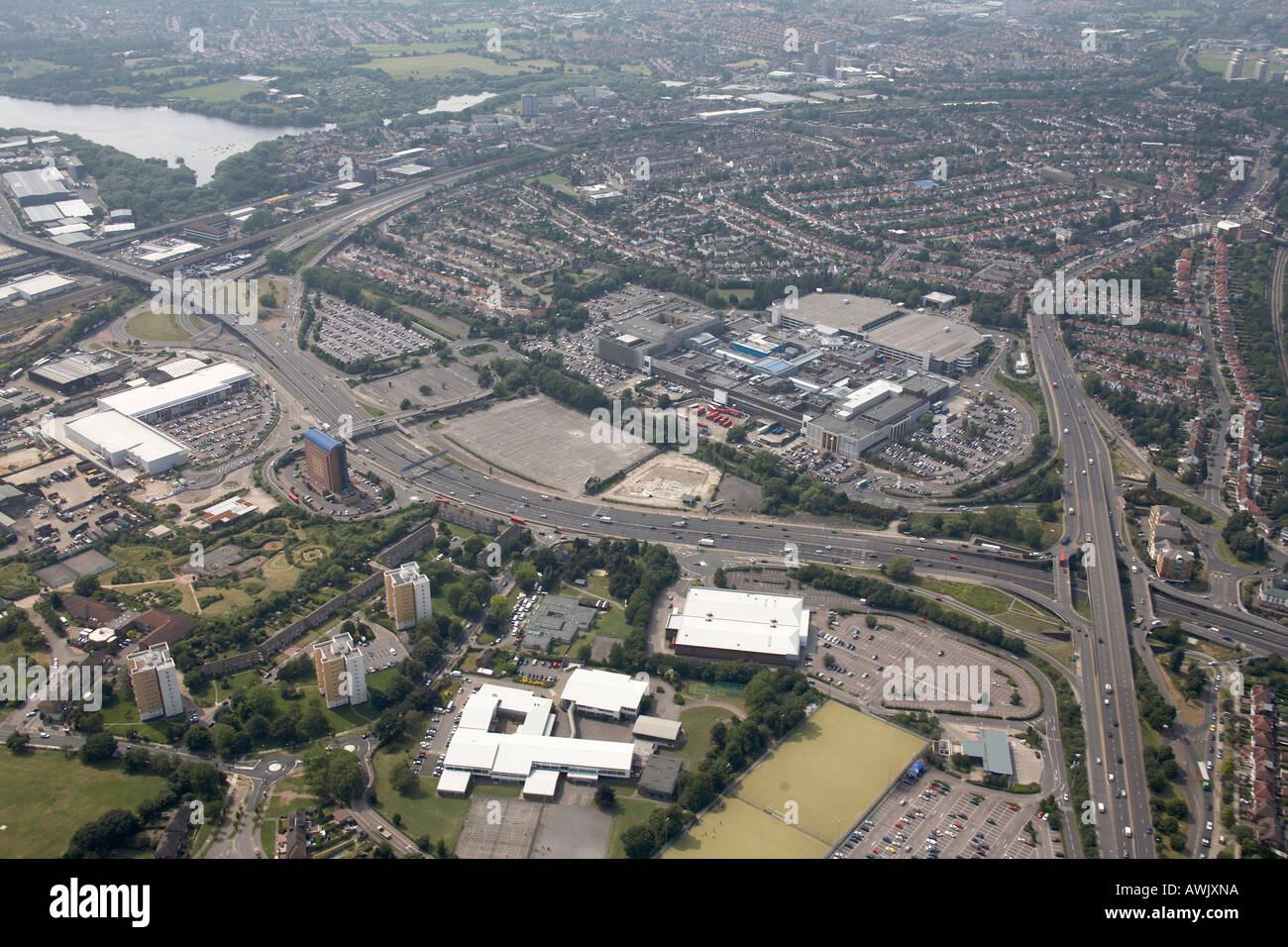 High level oblique aerial view north west of Brent Cross Brent Cross ...