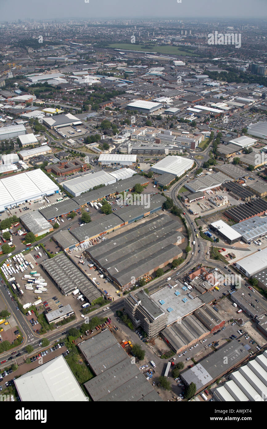 High level oblique aerial view north west of Royal Park works ...