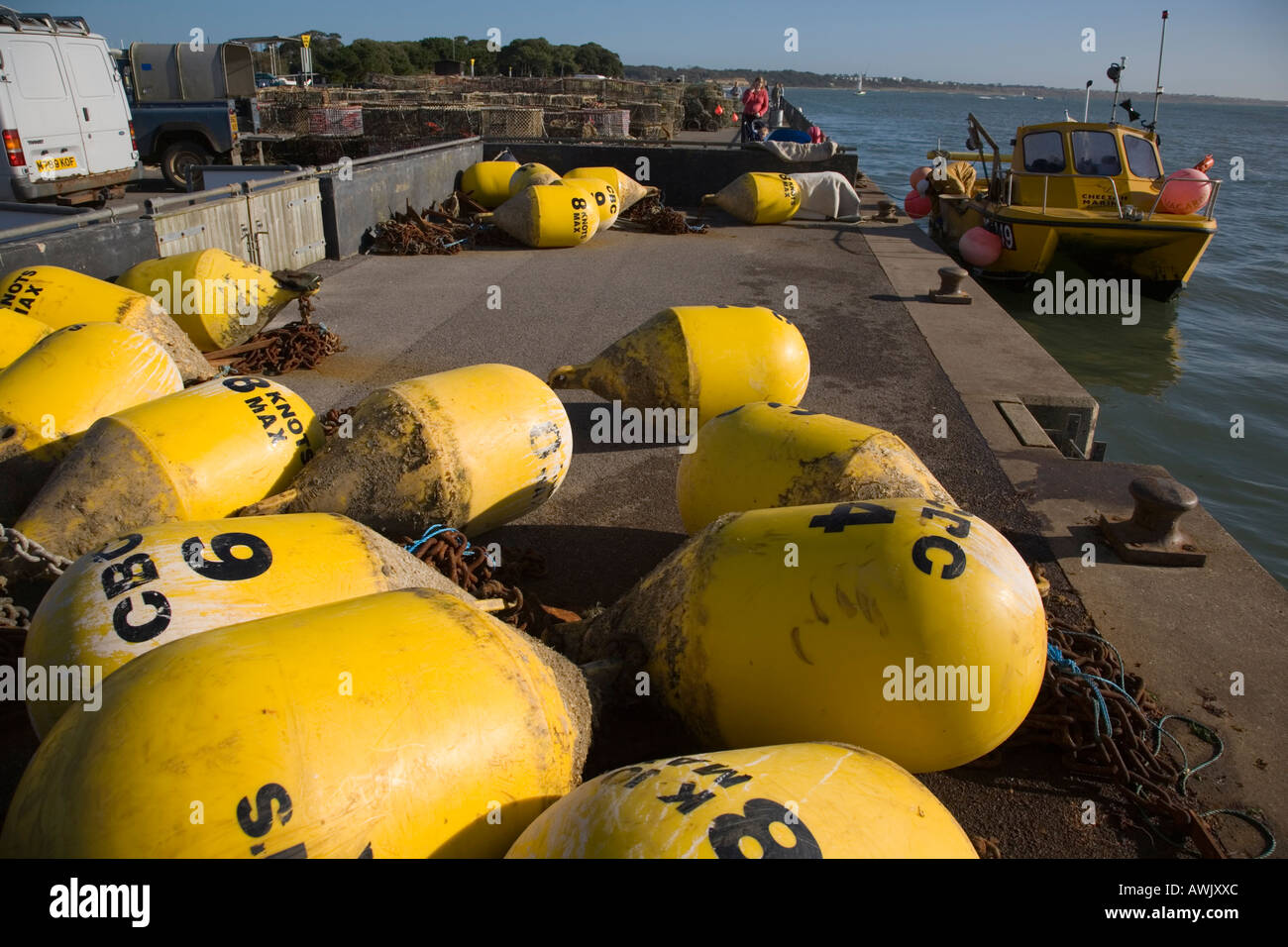 Speed limit marker buoys from Christchurch Harbour are brought ashore ...