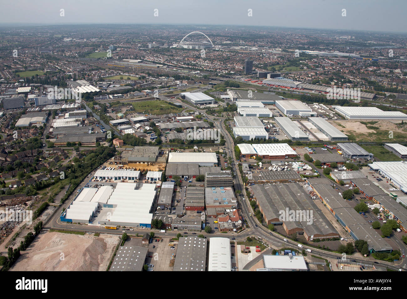 High level oblique aerial view north east of Royal Park works ...