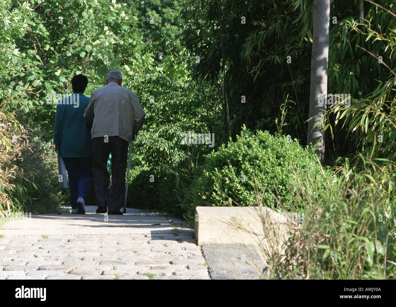 Back view women walking support hi-res stock photography and images - Alamy