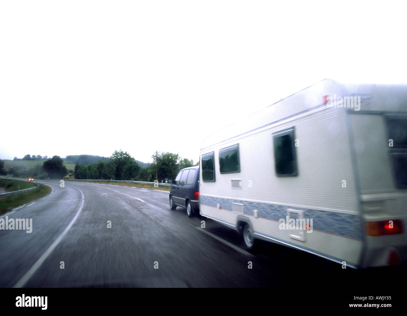 Car trailer driving on highway hi-res stock photography and images - Alamy