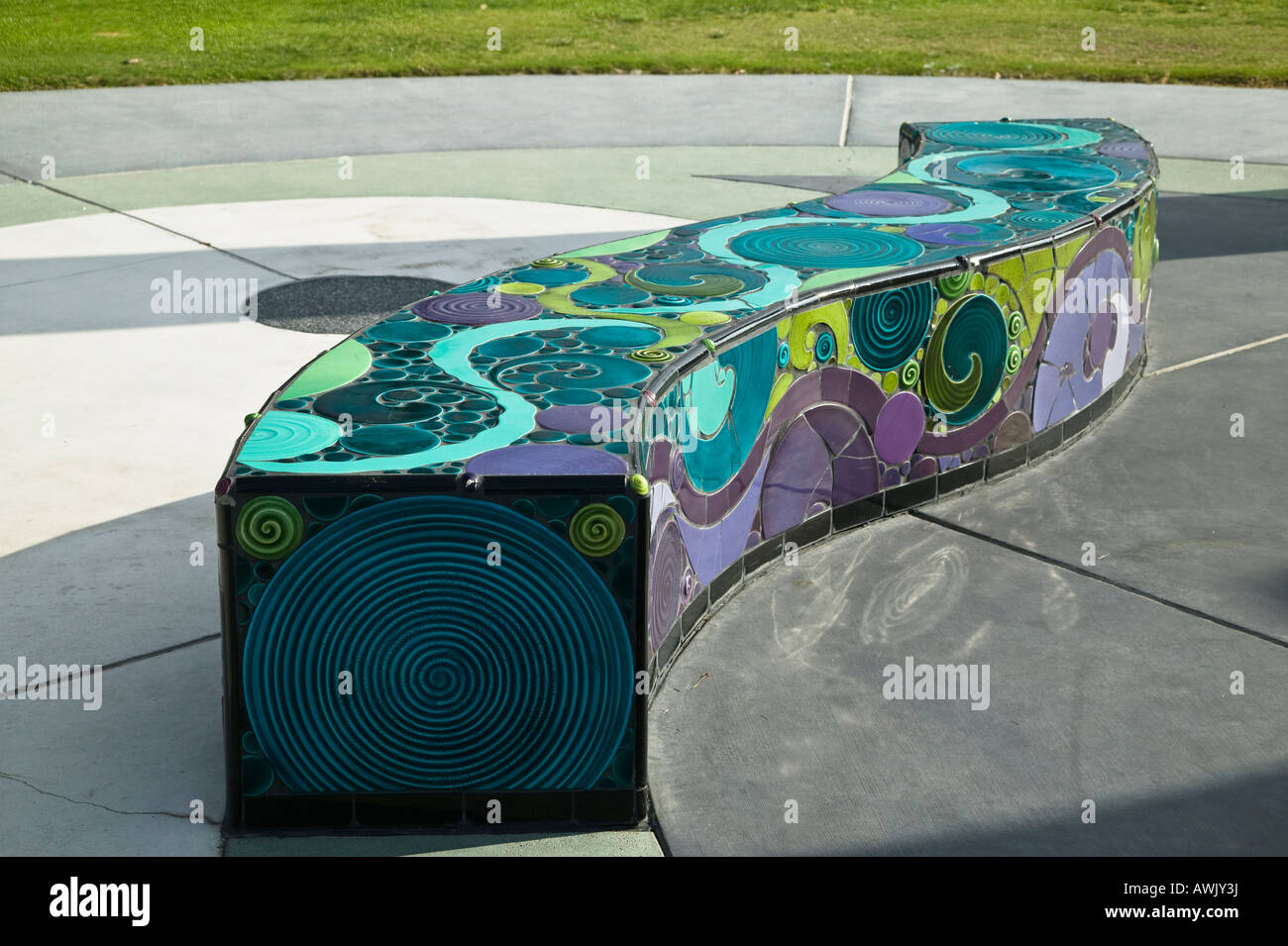 Tile Bench Bloch Cancer Survivors Park, San Diego, California, USA ...