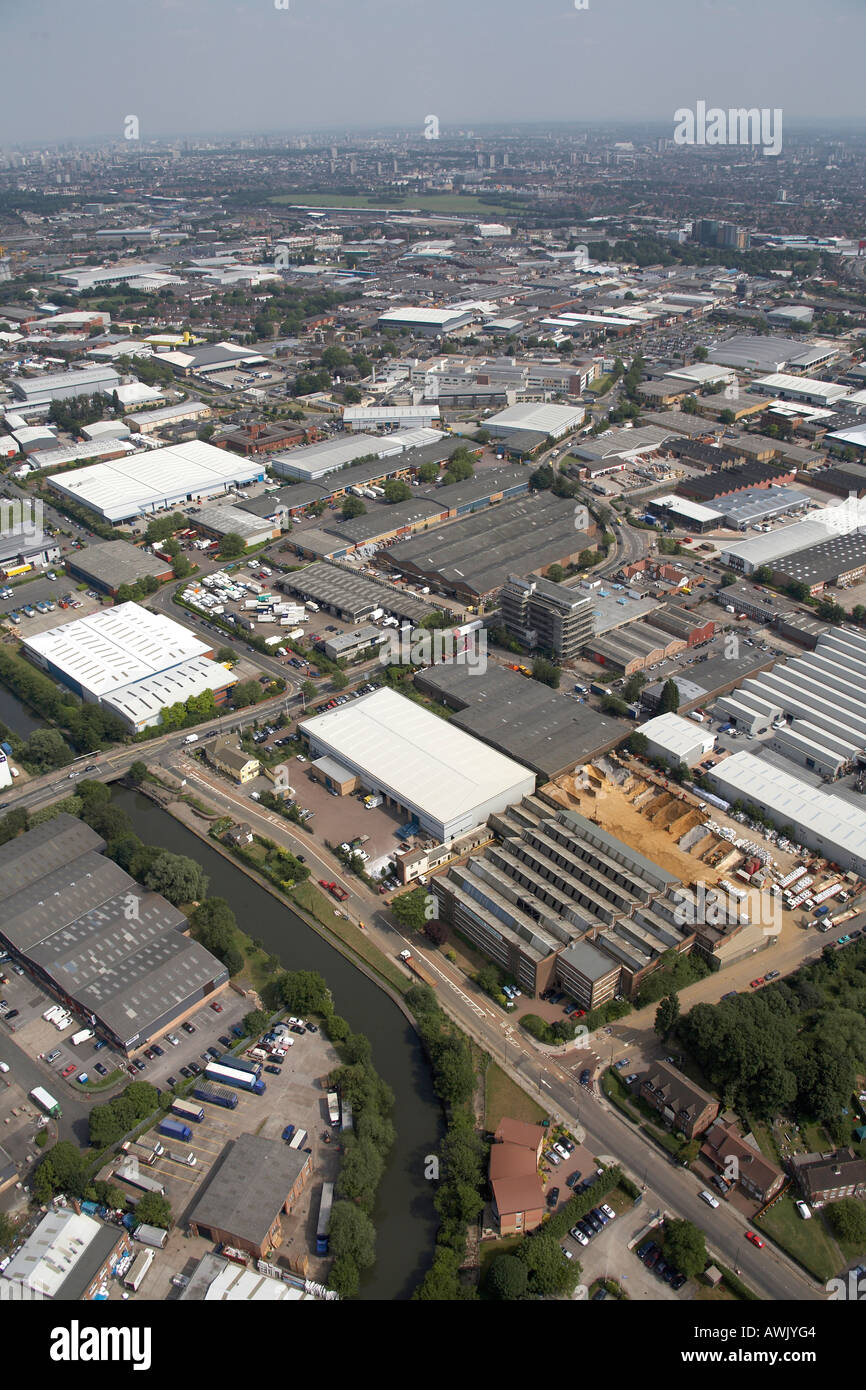 High level oblique aerial view north east of Royal Park works ...