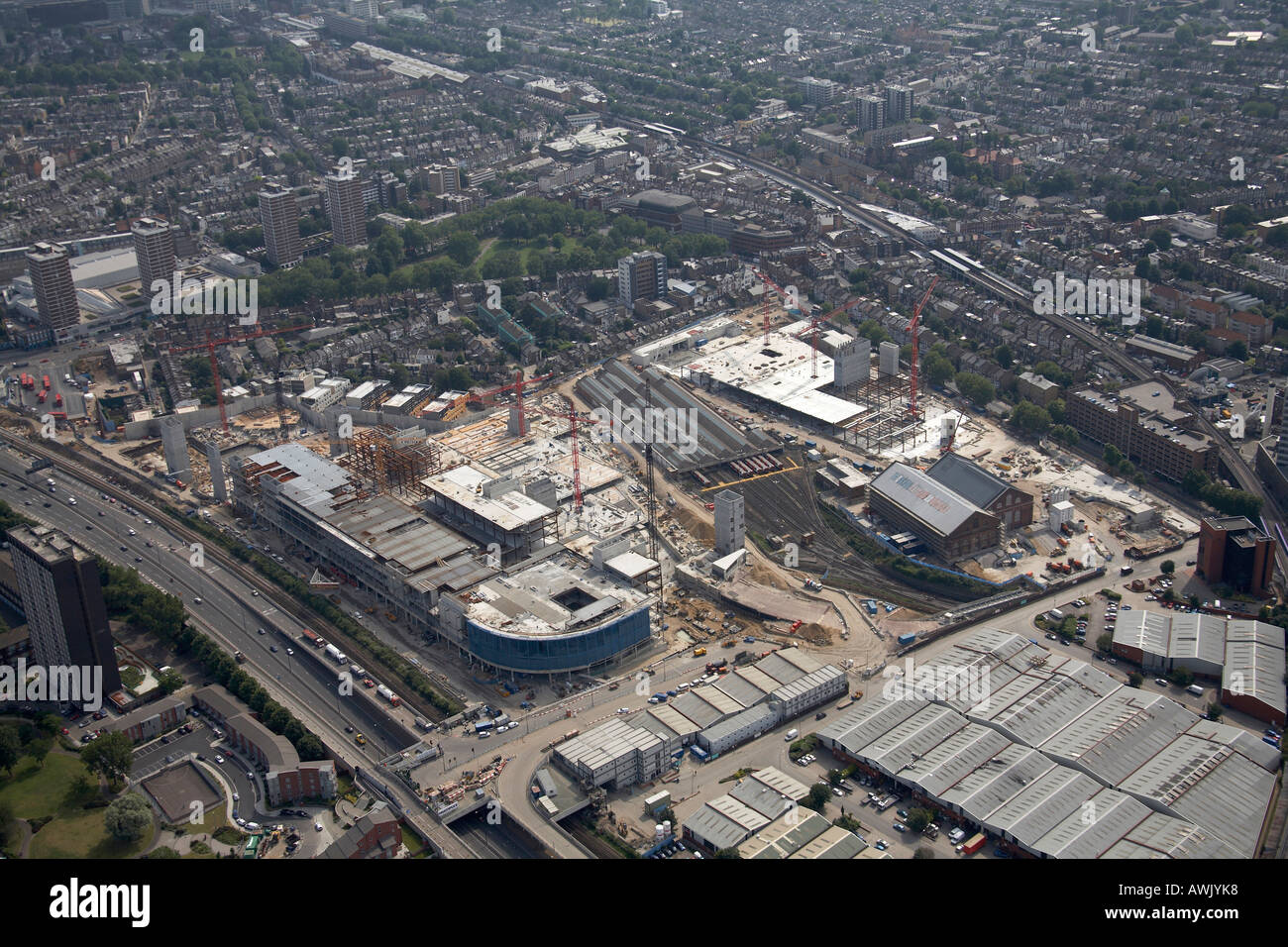 High level oblique aerial view north west of Multiplex White City ...