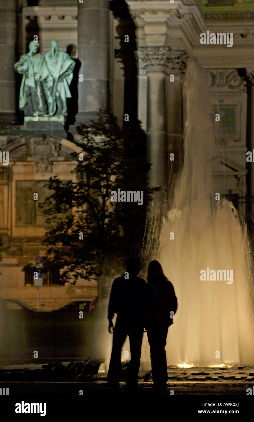 Couple in front of the Berlin Cathedral, the largest Protestant church ...