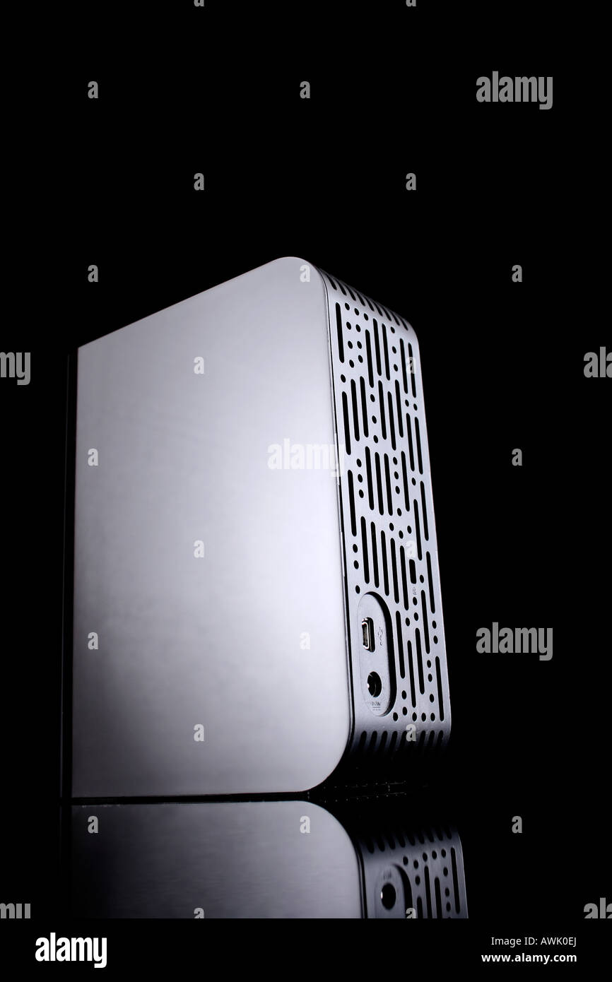 external hard drive back side with reflection Stock Photo - Alamy