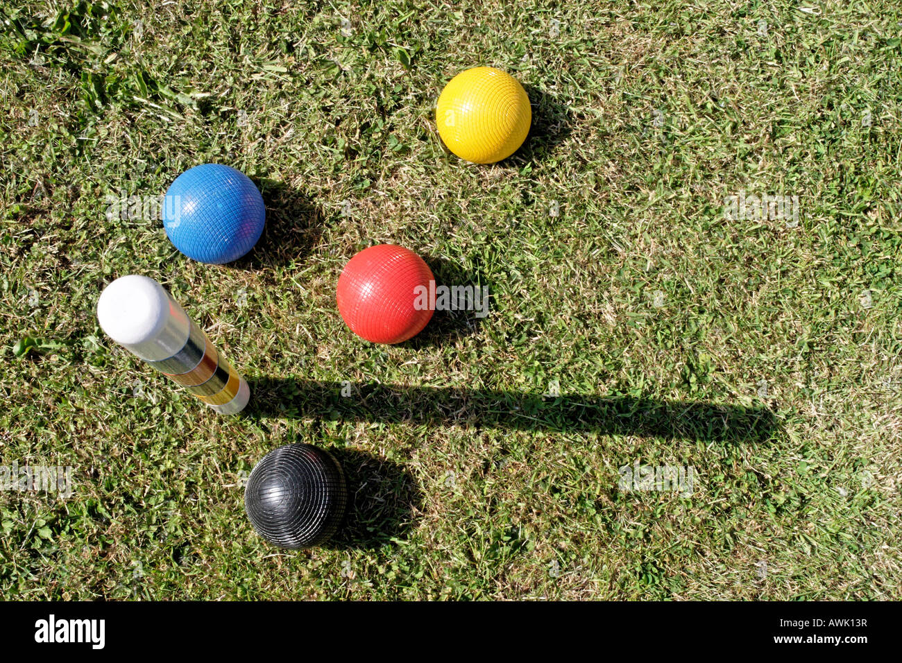 Croquet set in garden Stock Photo - Alamy