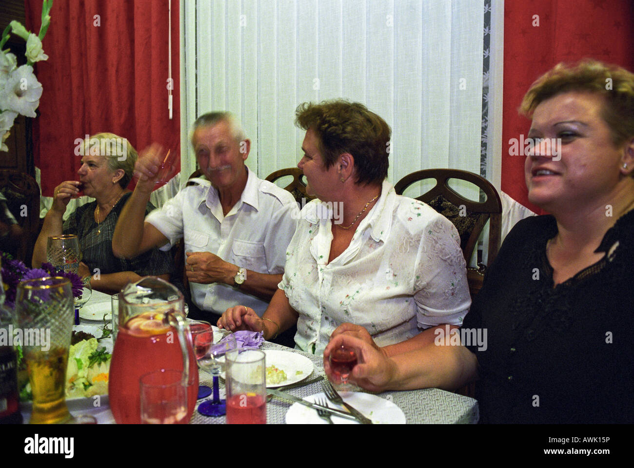 Locals at a birthday party, Lithuania Stock Photo - Alamy