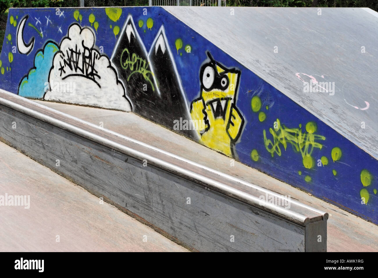 Graffiti at skate park in Caernarfon Stock Photo - Alamy