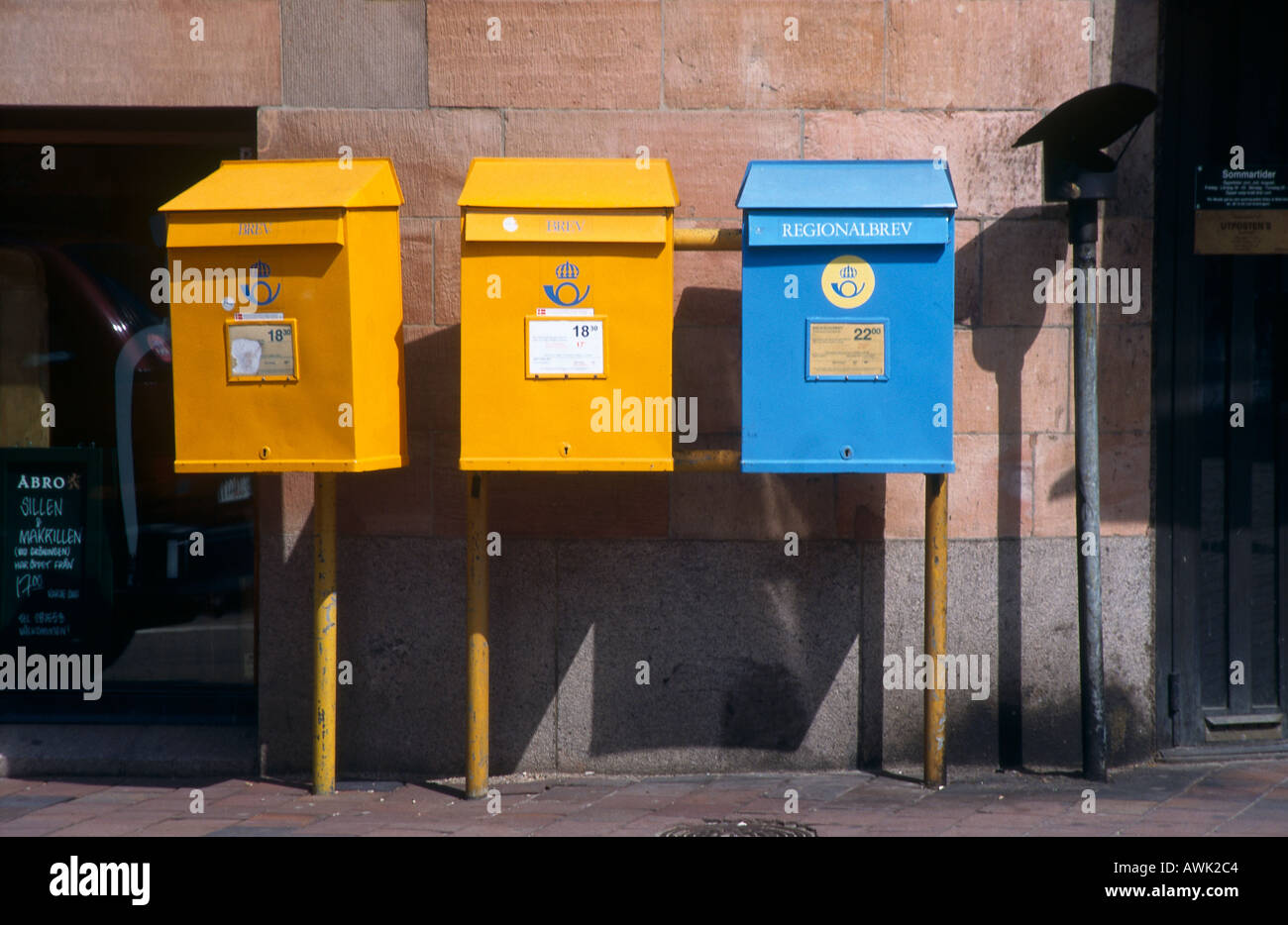 Mail boxes in row, Sweden Stock Photo - Alamy