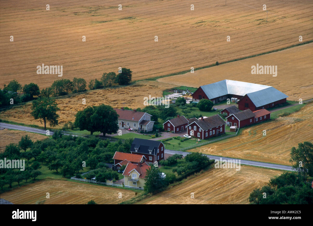 Farmhouse in field, Sweden Stock Photo - Alamy