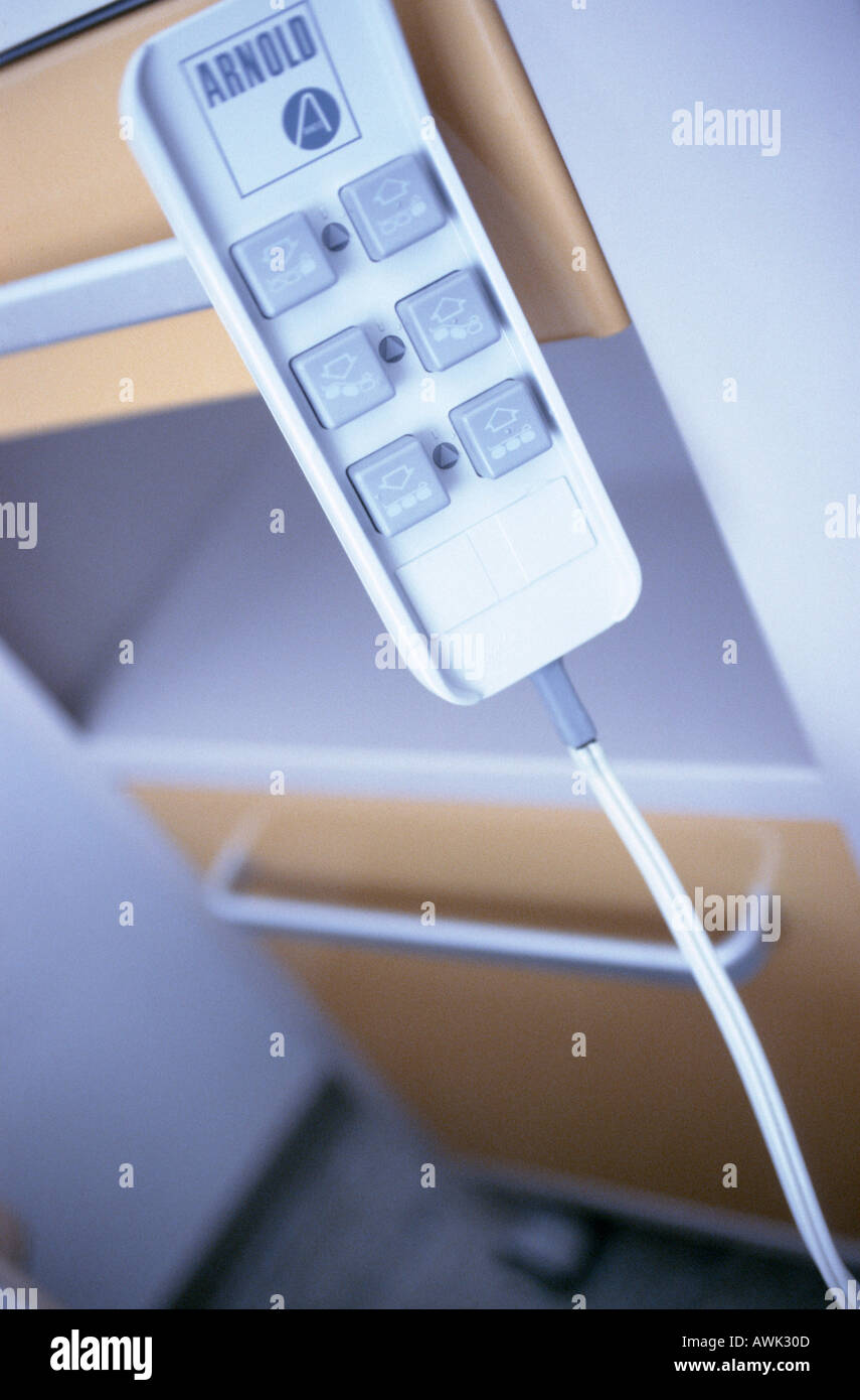 Close-up of push buttons on hospital bed Stock Photo - Alamy