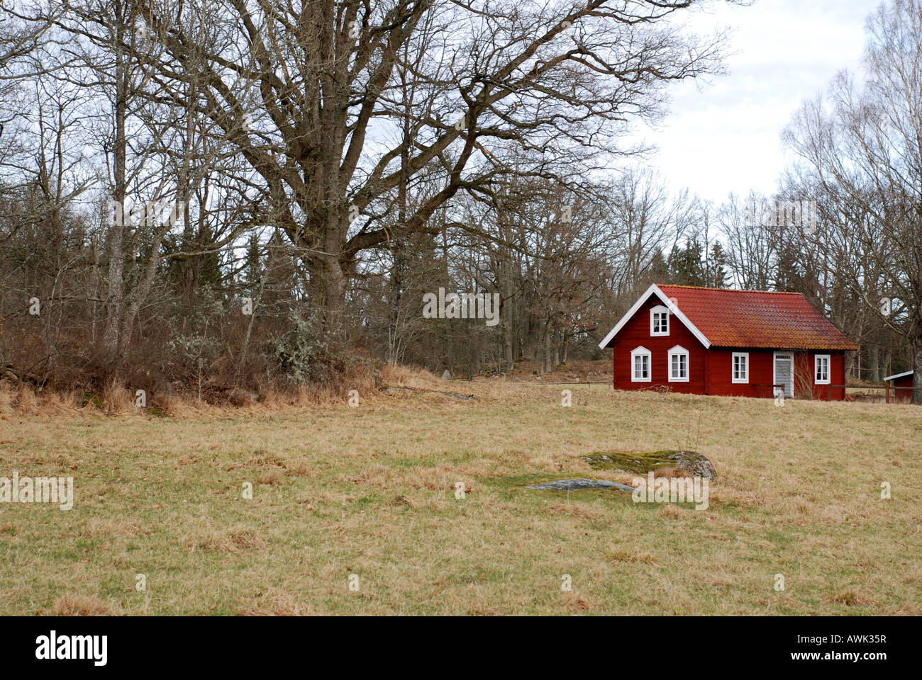 Little red house Stock Photo - Alamy