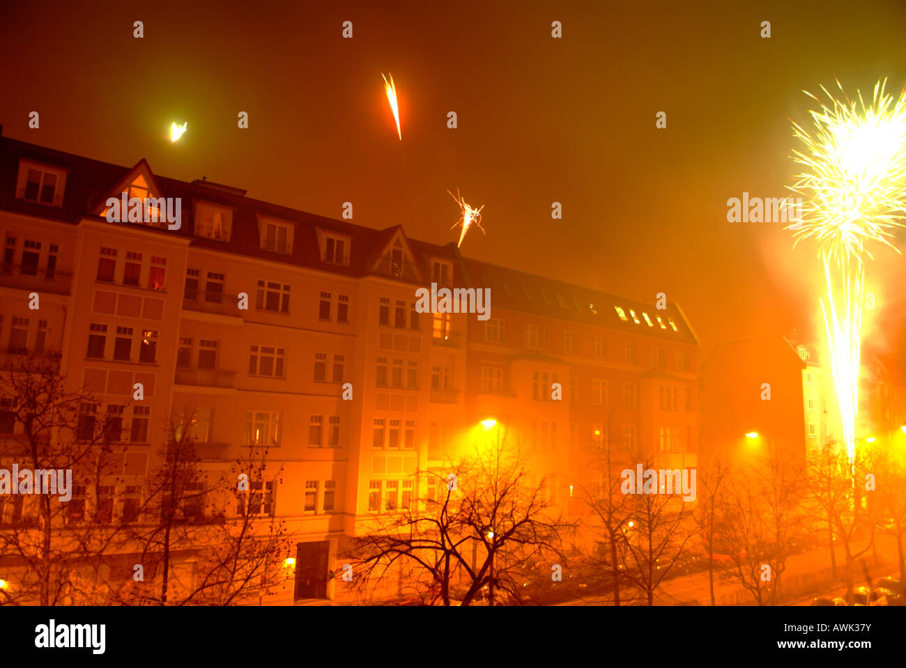 fireworks in the street, berlin, germany Stock Photo - Alamy