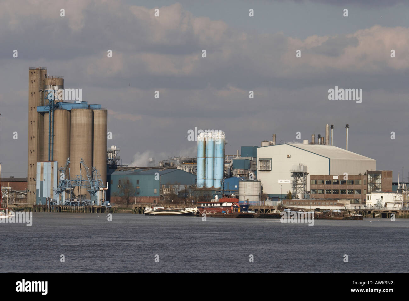 Industrial estate with industry and factories with River Thames from ...