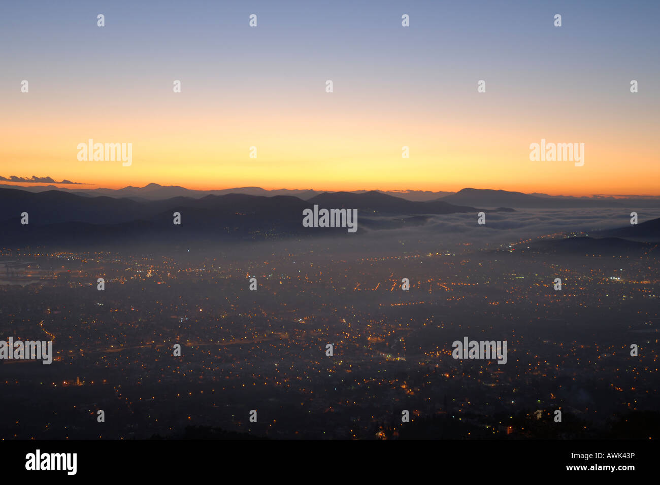 Volos at night from Pilio Stock Photo - Alamy