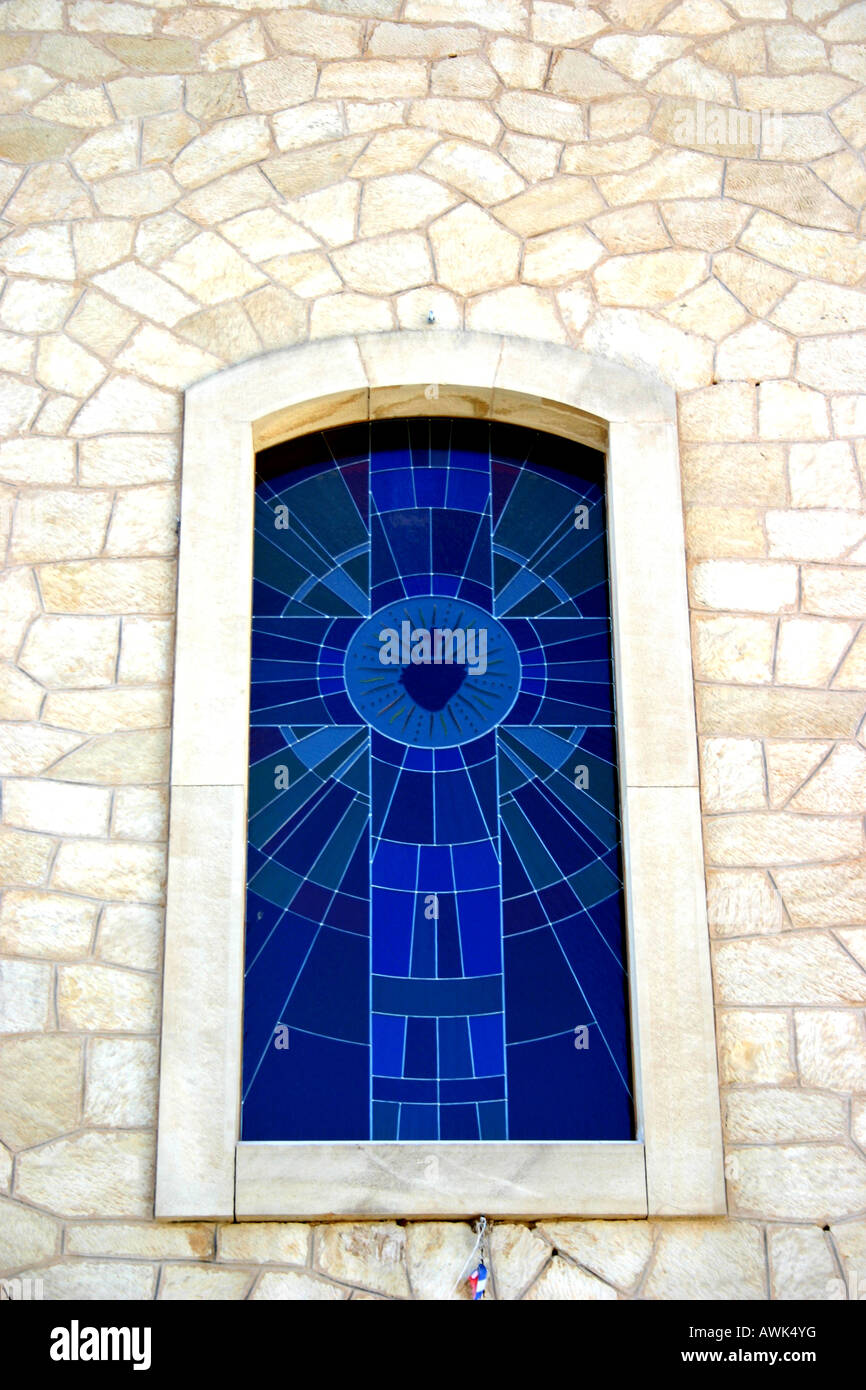 Stained glass church window in Spain Stock Photo - Alamy