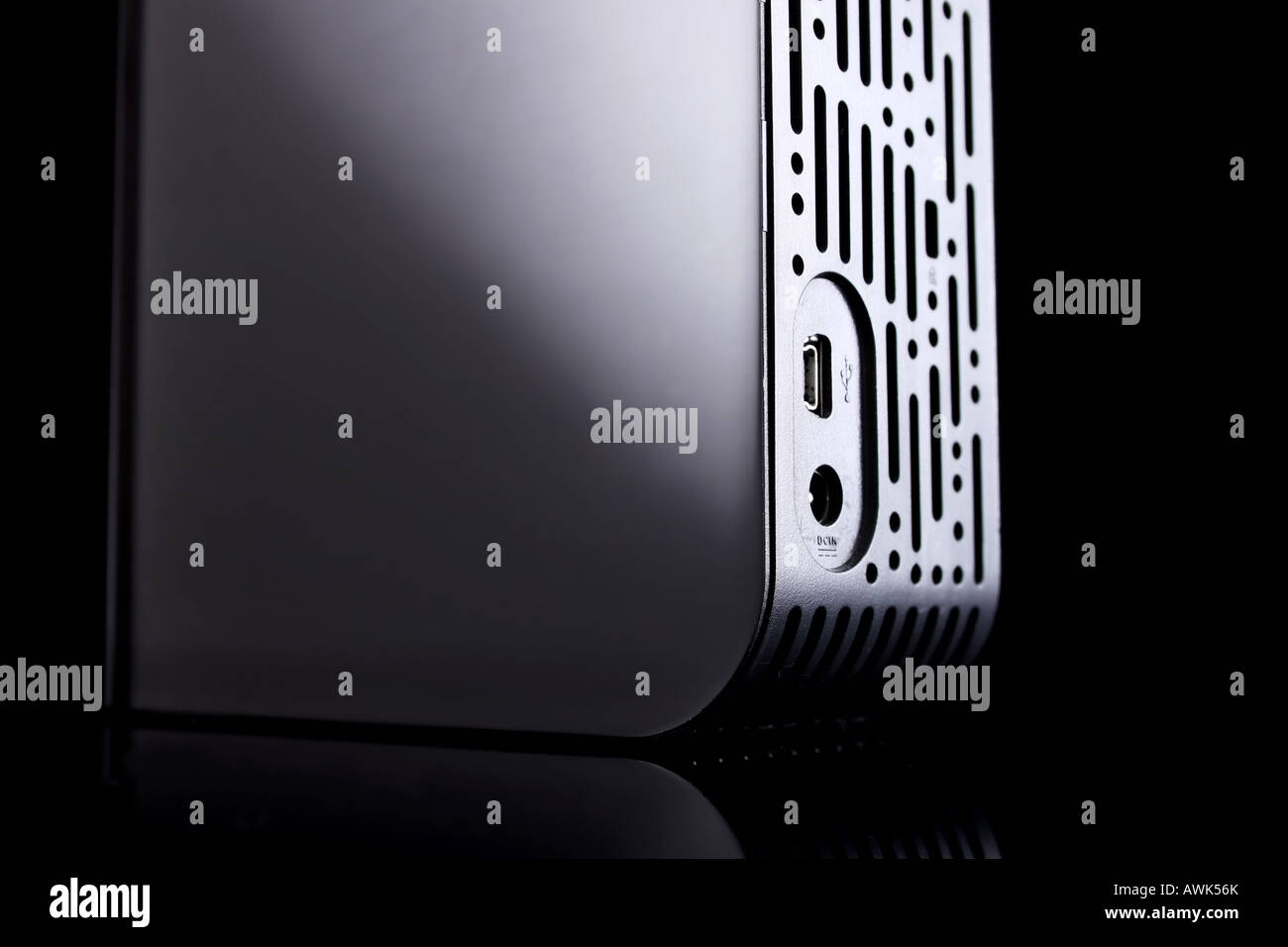 external hard drive abstract shot of the back side Stock Photo - Alamy