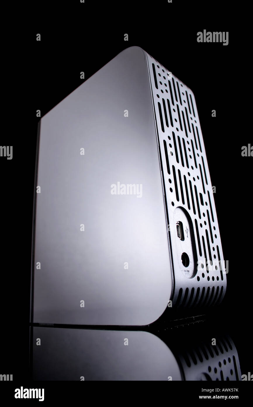 external hard drive back side with reflection Stock Photo - Alamy
